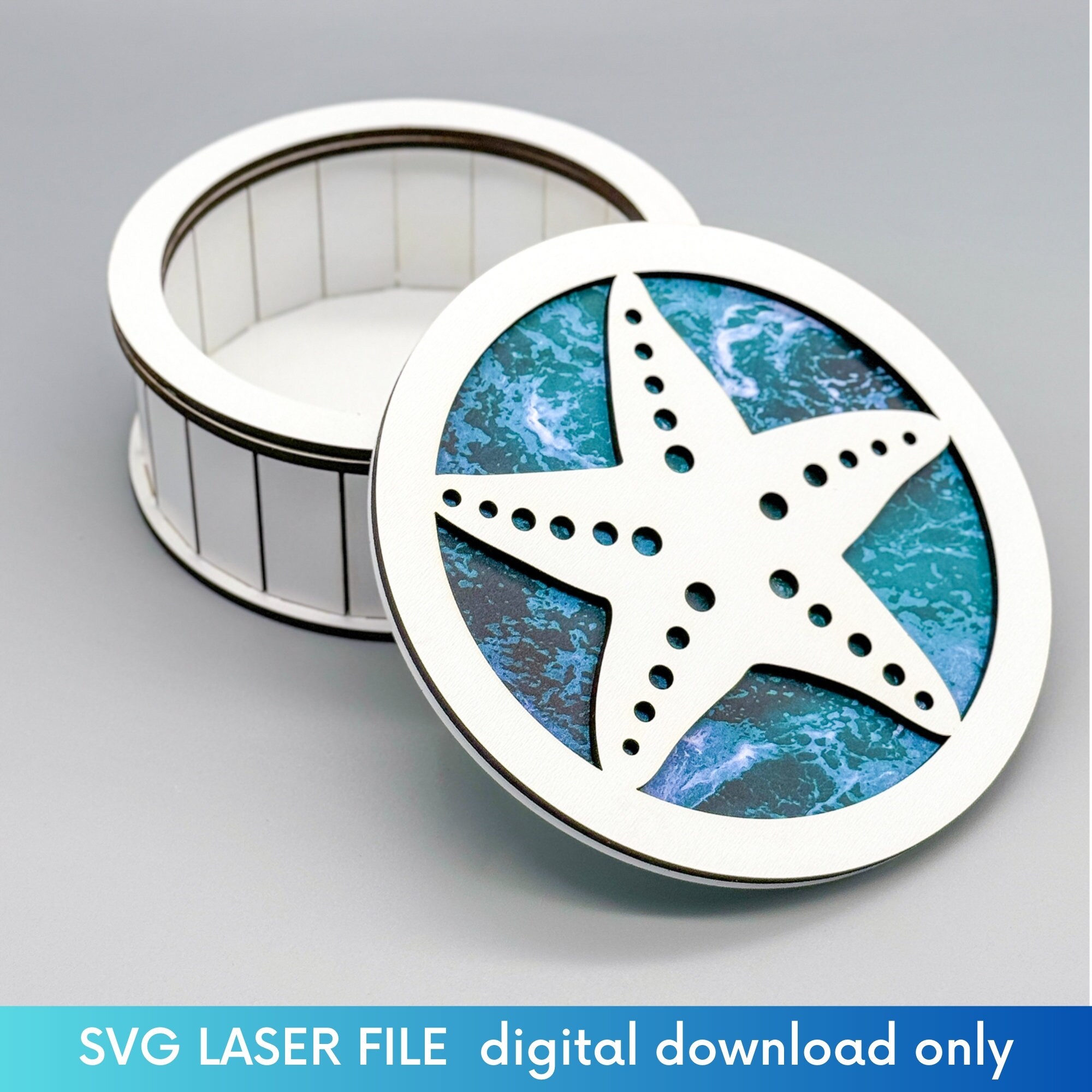 Starfish Decorative Box Laser Cut File Laser Cut Gift Box Digital ...