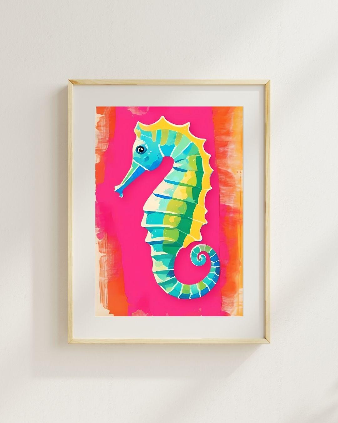 Seahorse Art Printable, Printable, Beach Life Art Download, Printable ...