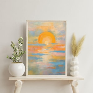 Sunset Art Print Wall Art: Printable Art, Abstract Wall Art, Digital ...
