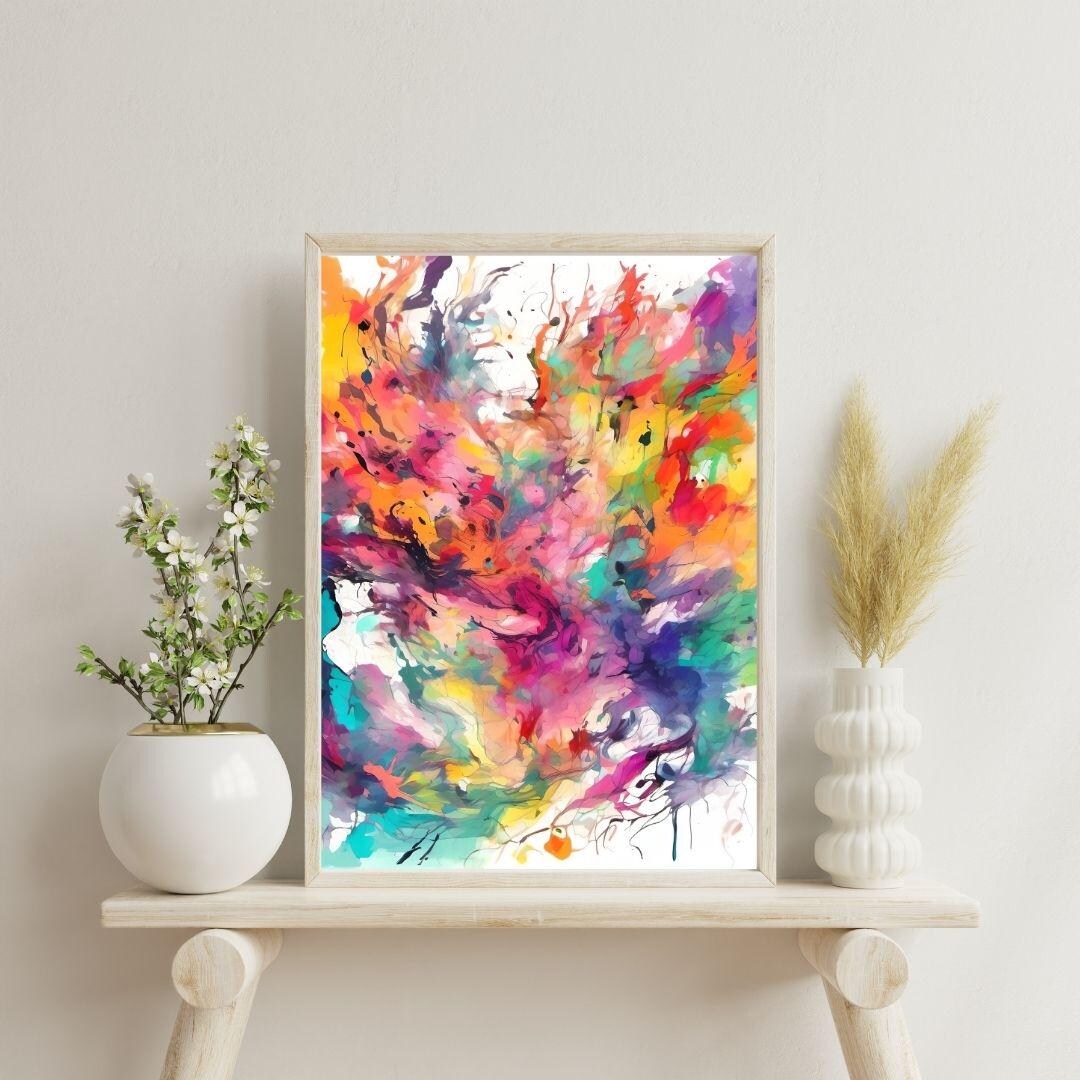 Colourful Abstract Wall Art: Printable Art, Abstract Wall Art, Digital ...