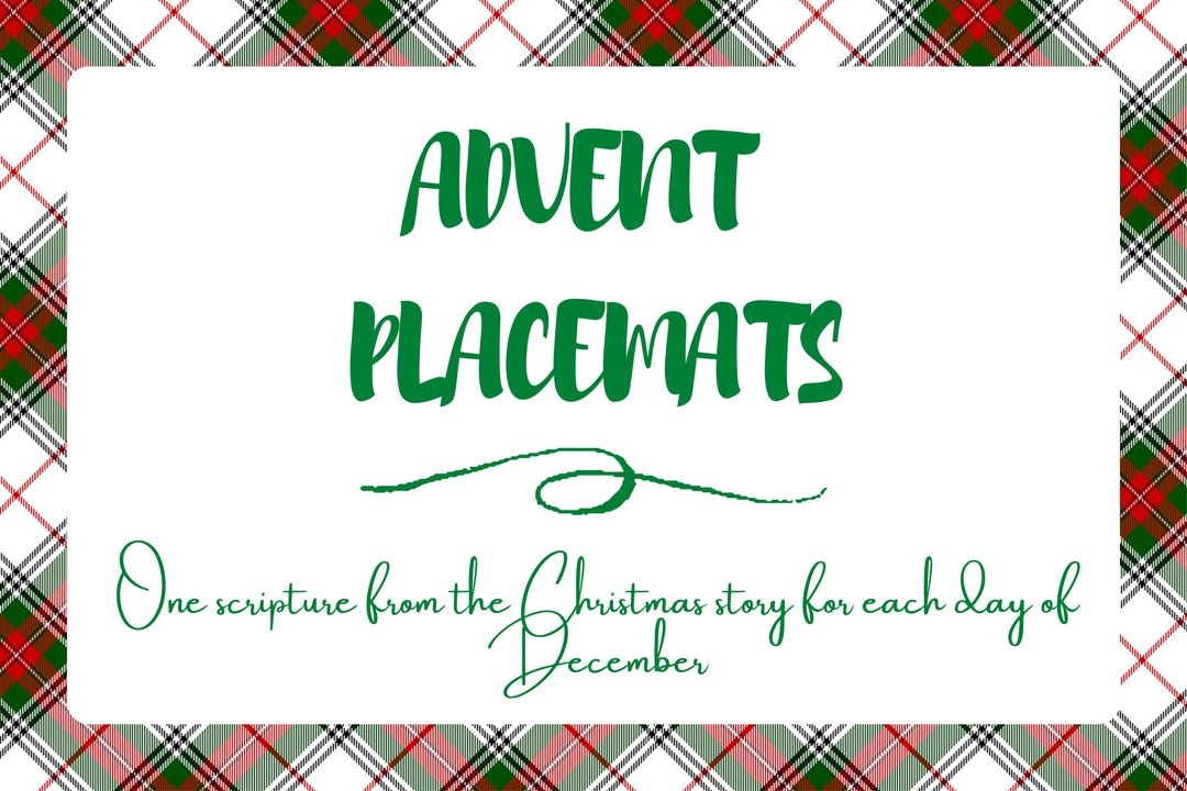 Advent Scripture Set Placemats - Etsy