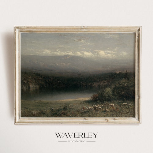 Moody Landscape Painting Moody Vintage Print Digital - Etsy