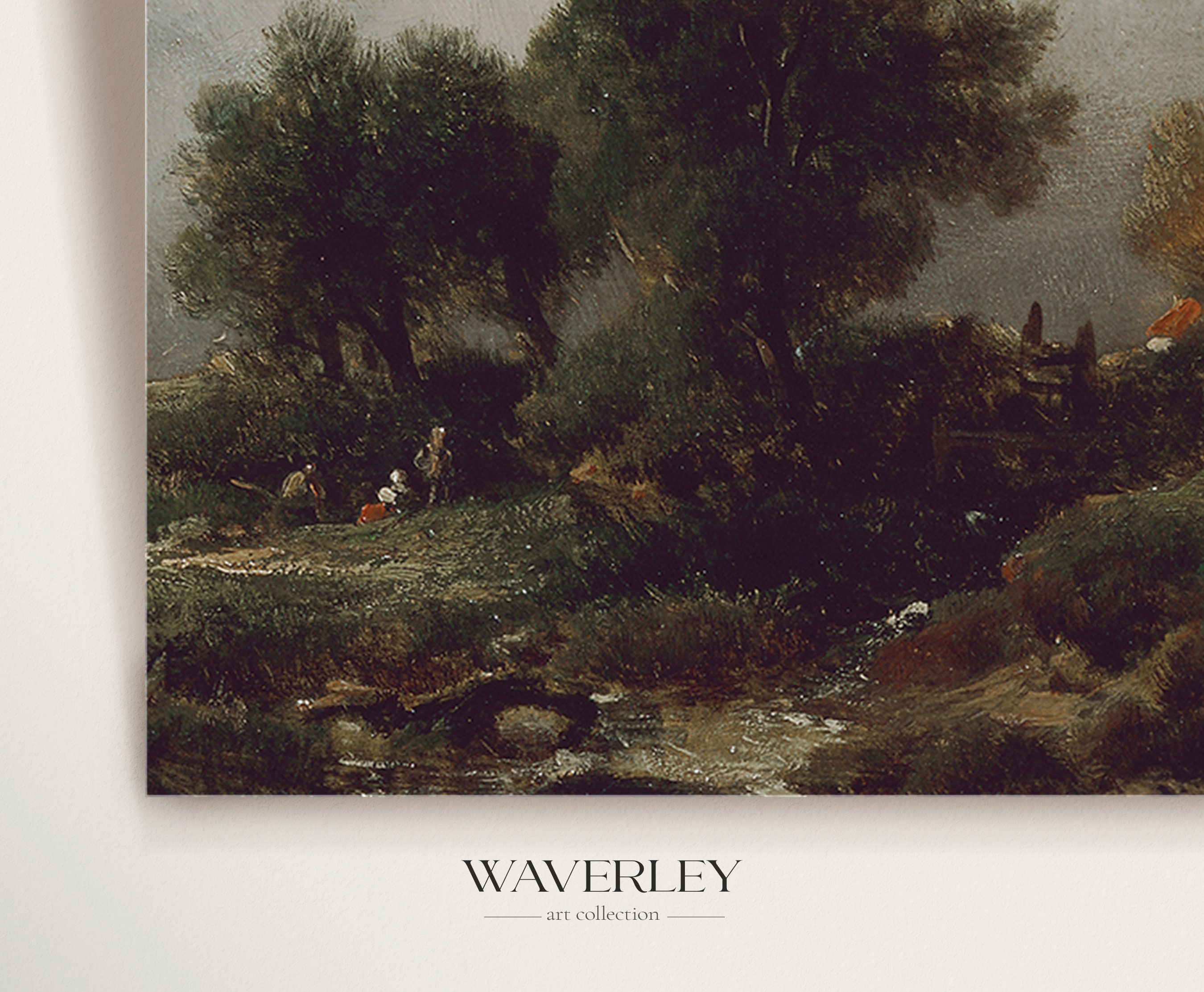 Dark Moody Landscape Painting Vintage Wall Art Antique - Etsy