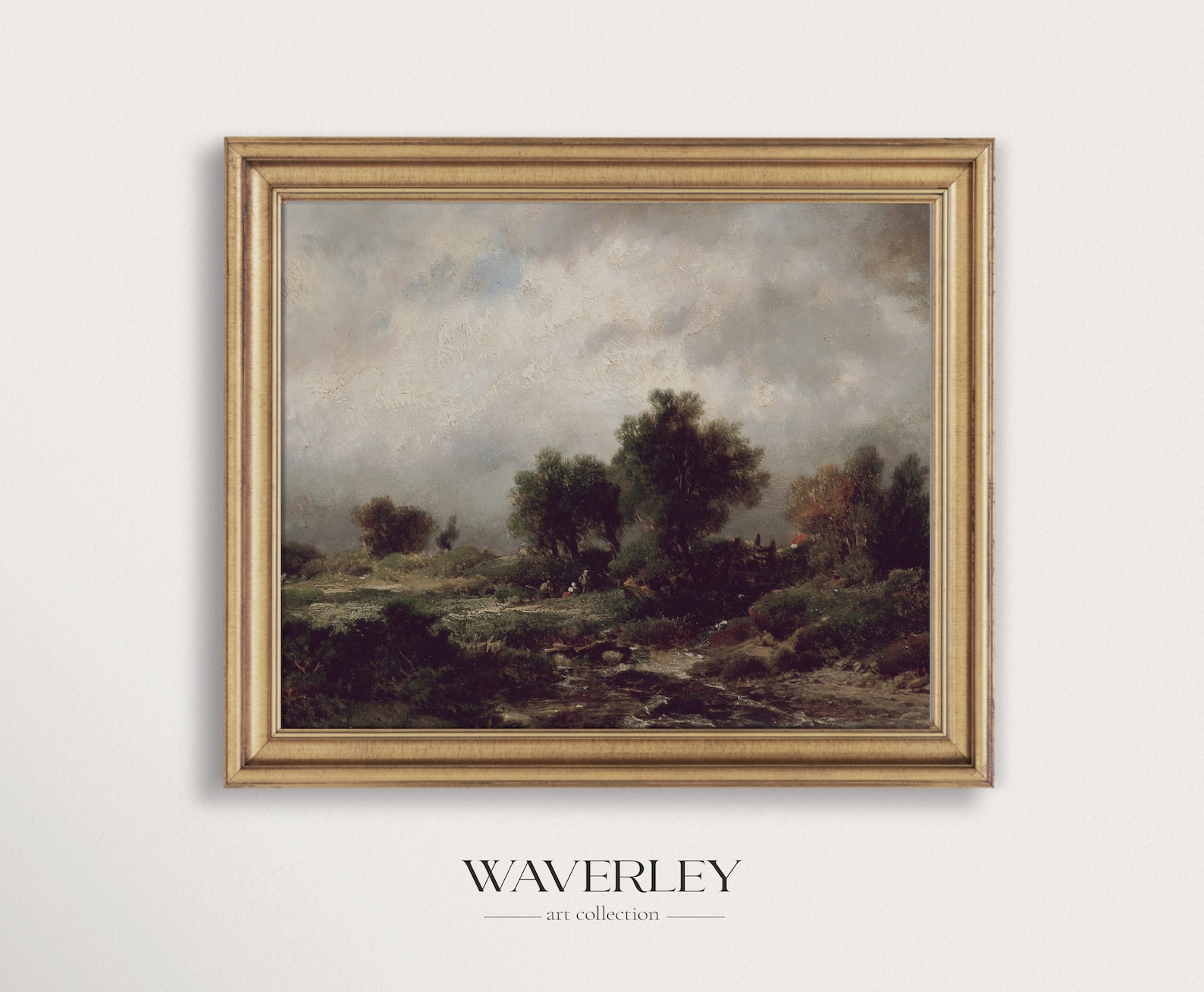Dark Moody Landscape Painting Vintage Wall Art Antique - Etsy