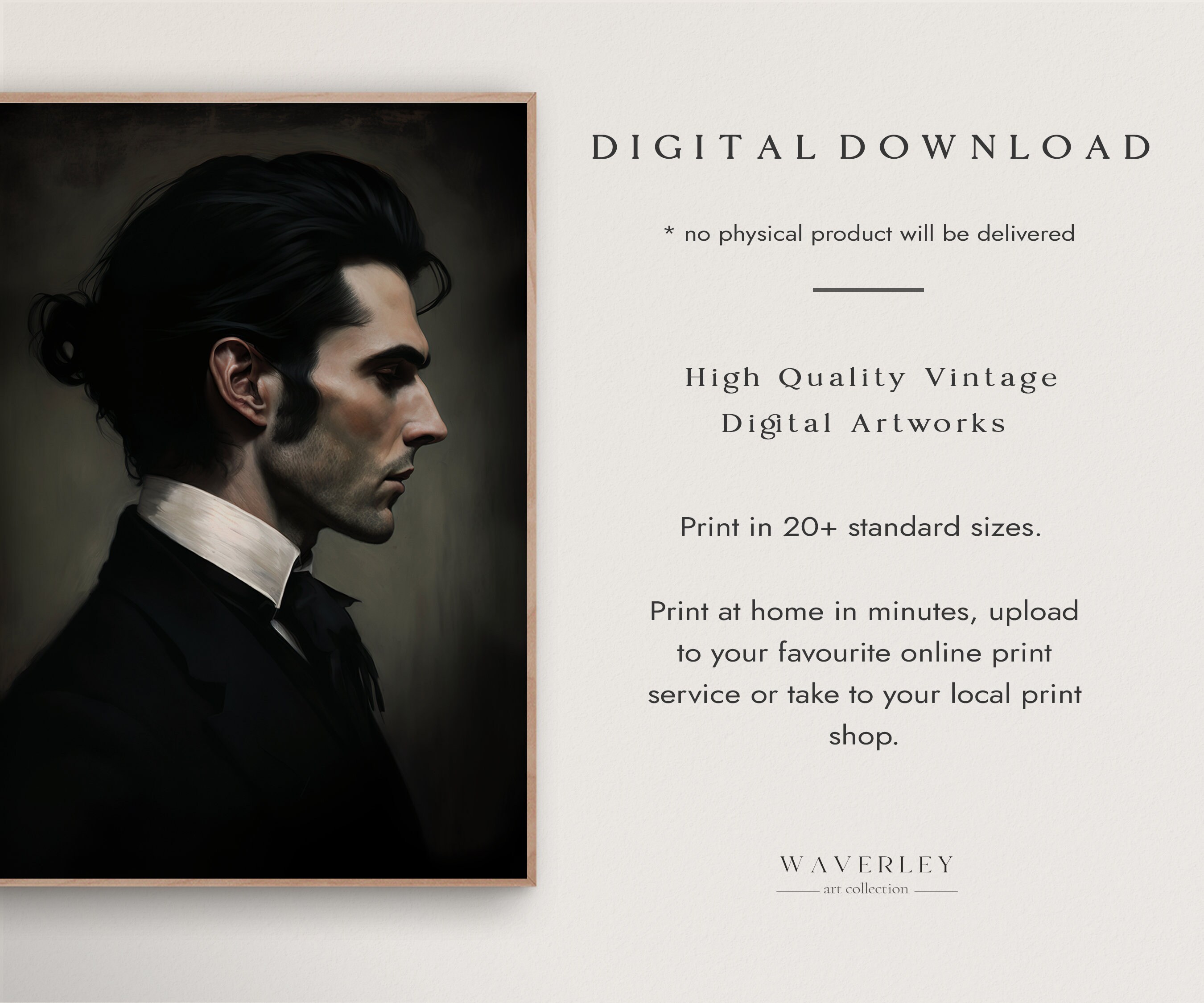 Moody Portrait Heathcliff Portrait Painting Emily Bronte - Etsy
