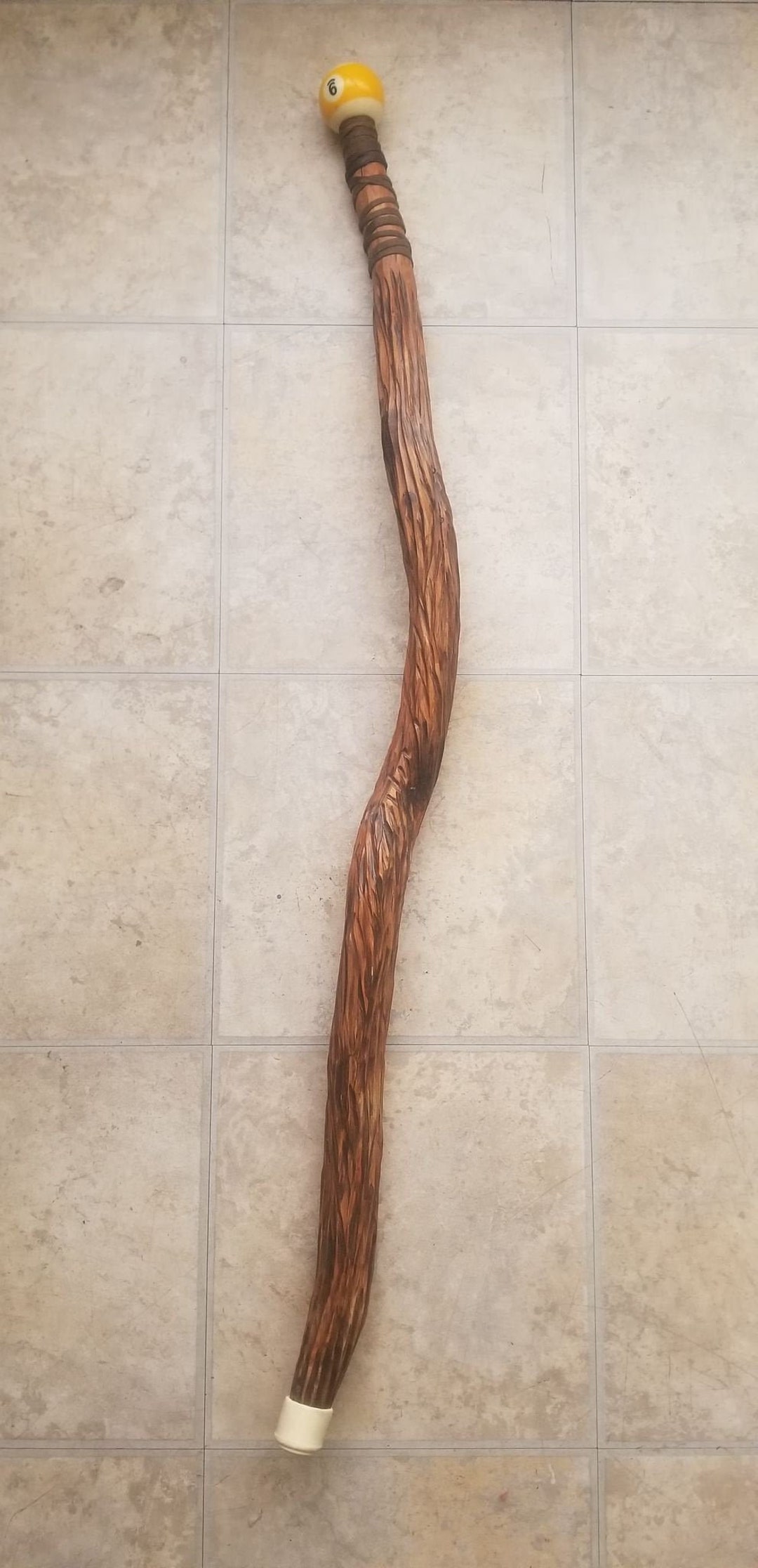 Handmade and Carved Wooden Cane Topped With #9 Billiard Ball - Etsy