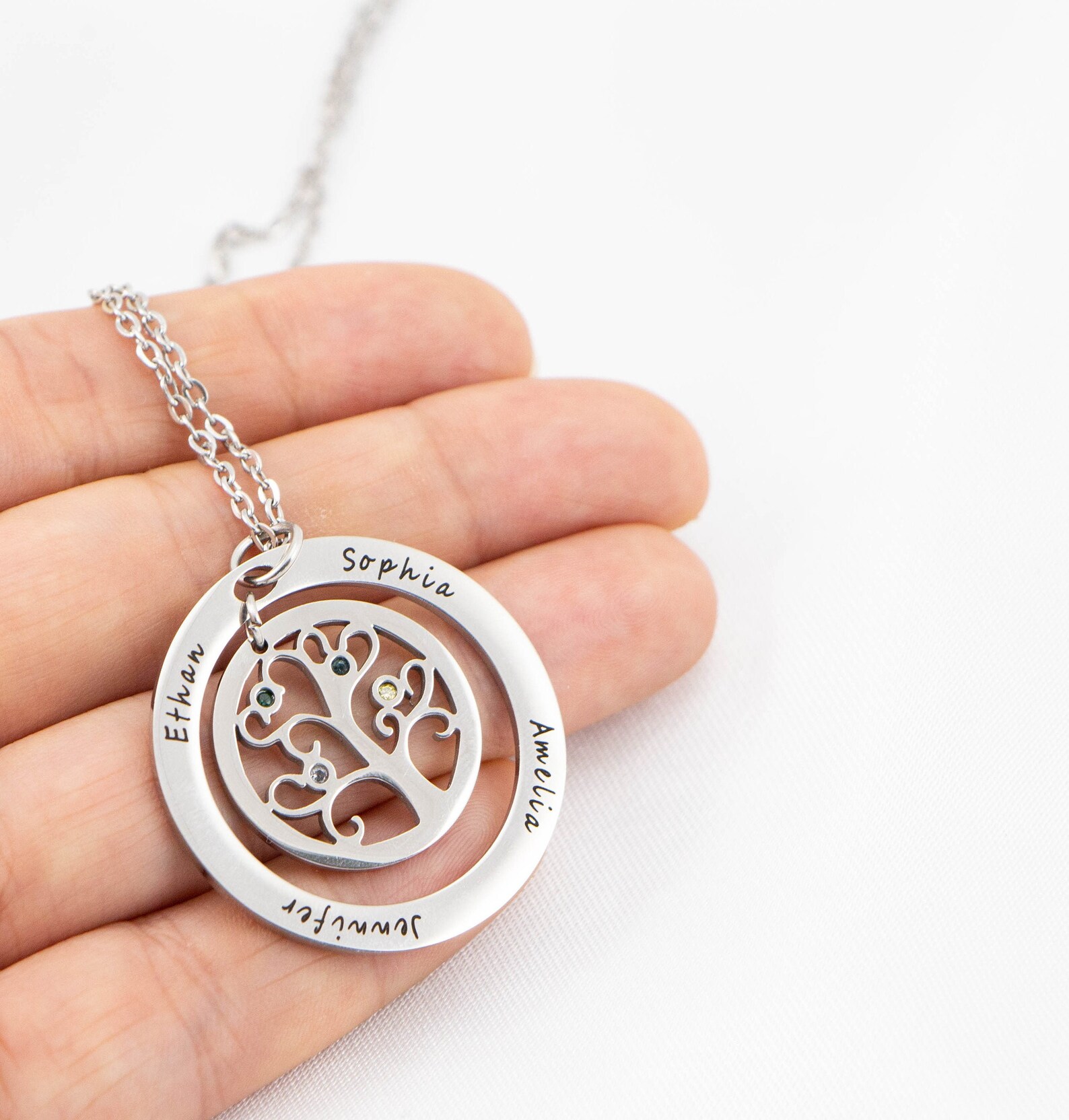 Family Tree Name Necklace Personalized Name Necklace Mom - Etsy Australia