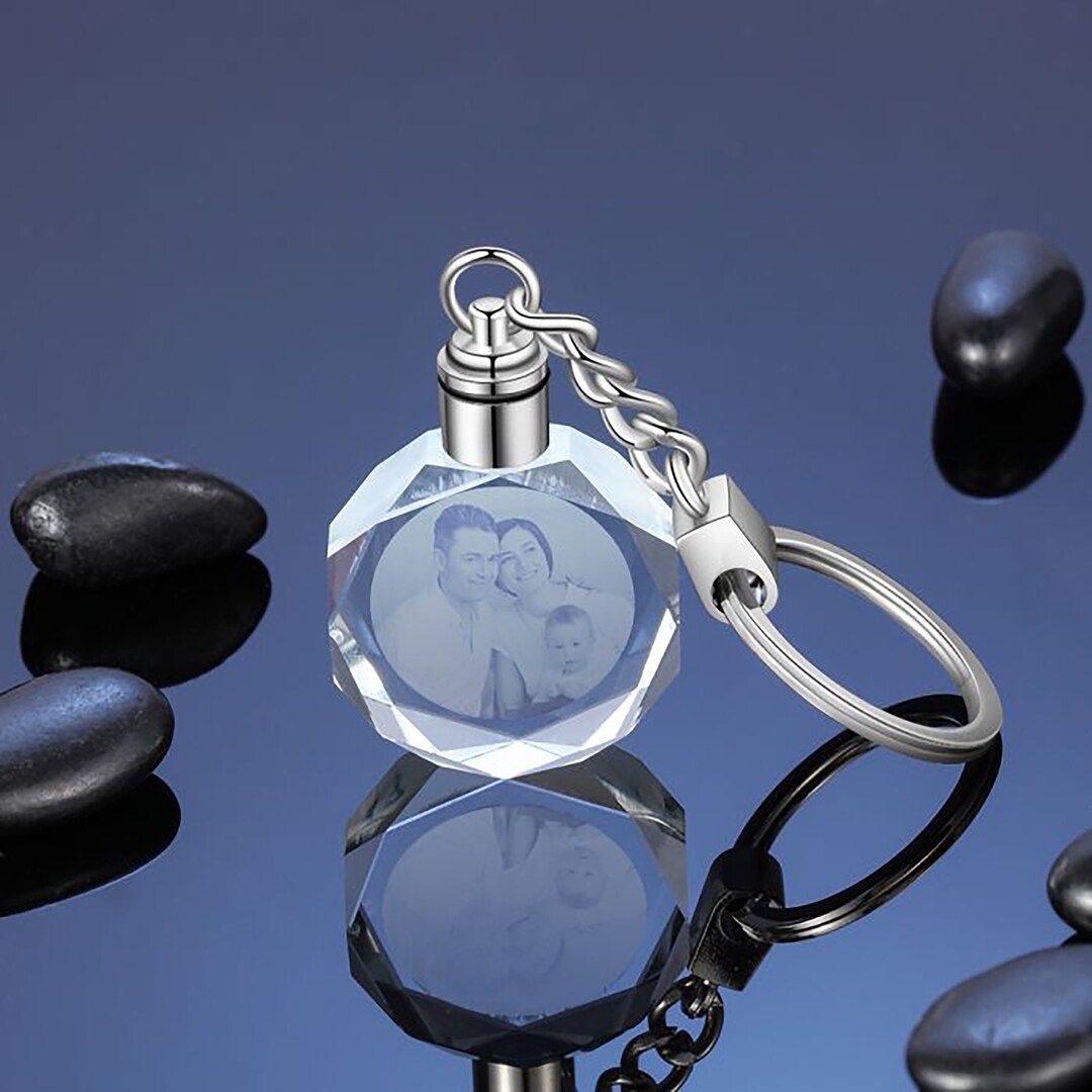 Photo Key Ring Crystal Glass Key Ring Picture Key Ring - Etsy Canada