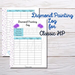 Printable Diamond Painting Log Classic Happy Planner Diamond - Etsy