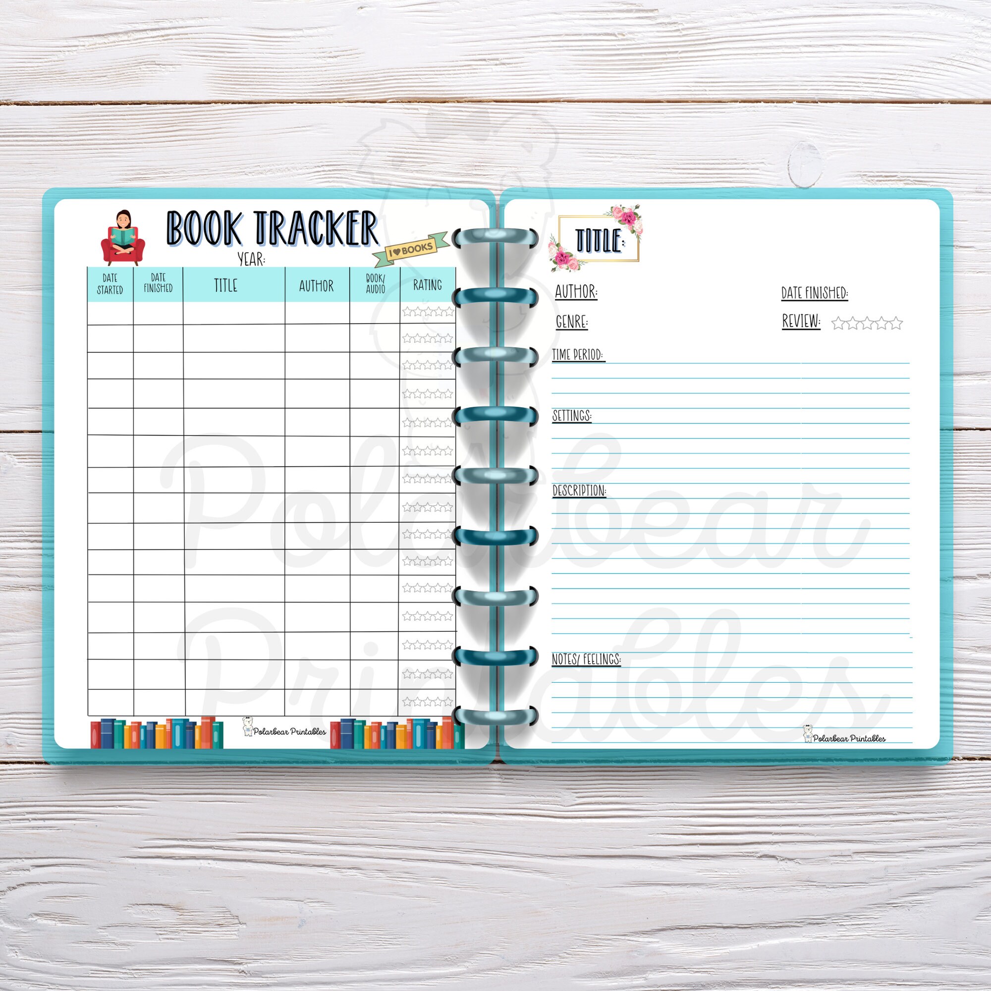 Printable, Reading Planner, Happy Planner Insert, PDF Planner, Classic ...