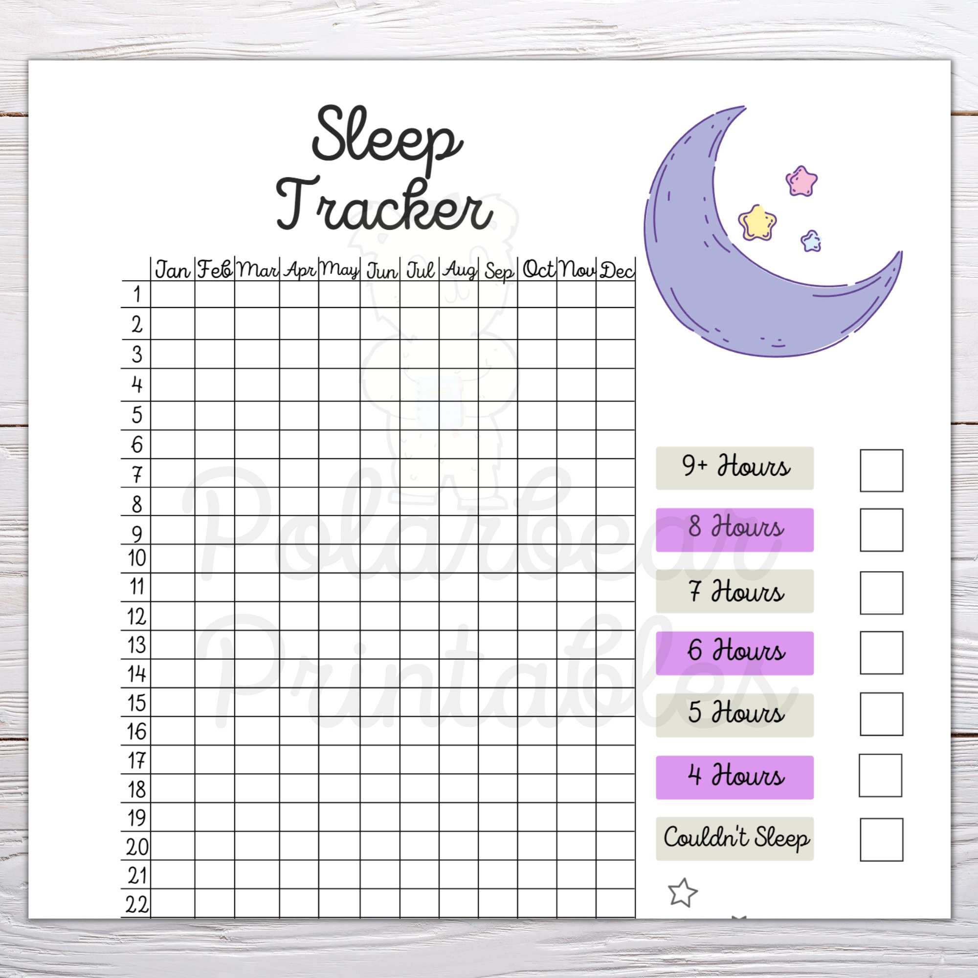 Printable, Sleep Tracker, Happy Planner Insert, Classic Hp, Big Hp ...