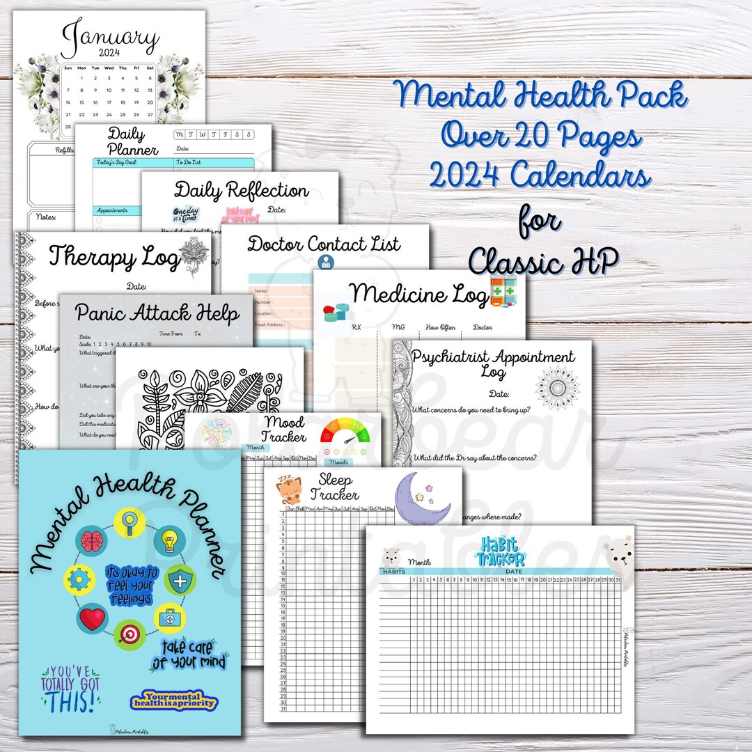 Printable Mental Health Planner Pack for Classic Happy Planner, Planner ...