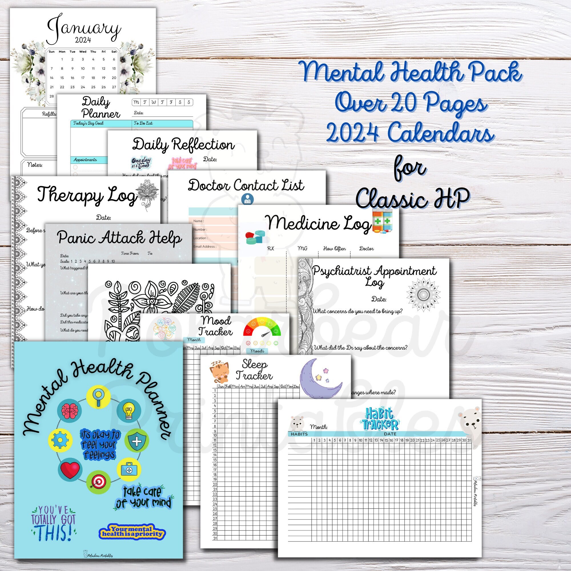 Printable Mental Health Planner Pack for Classic Happy Planner, Planner ...