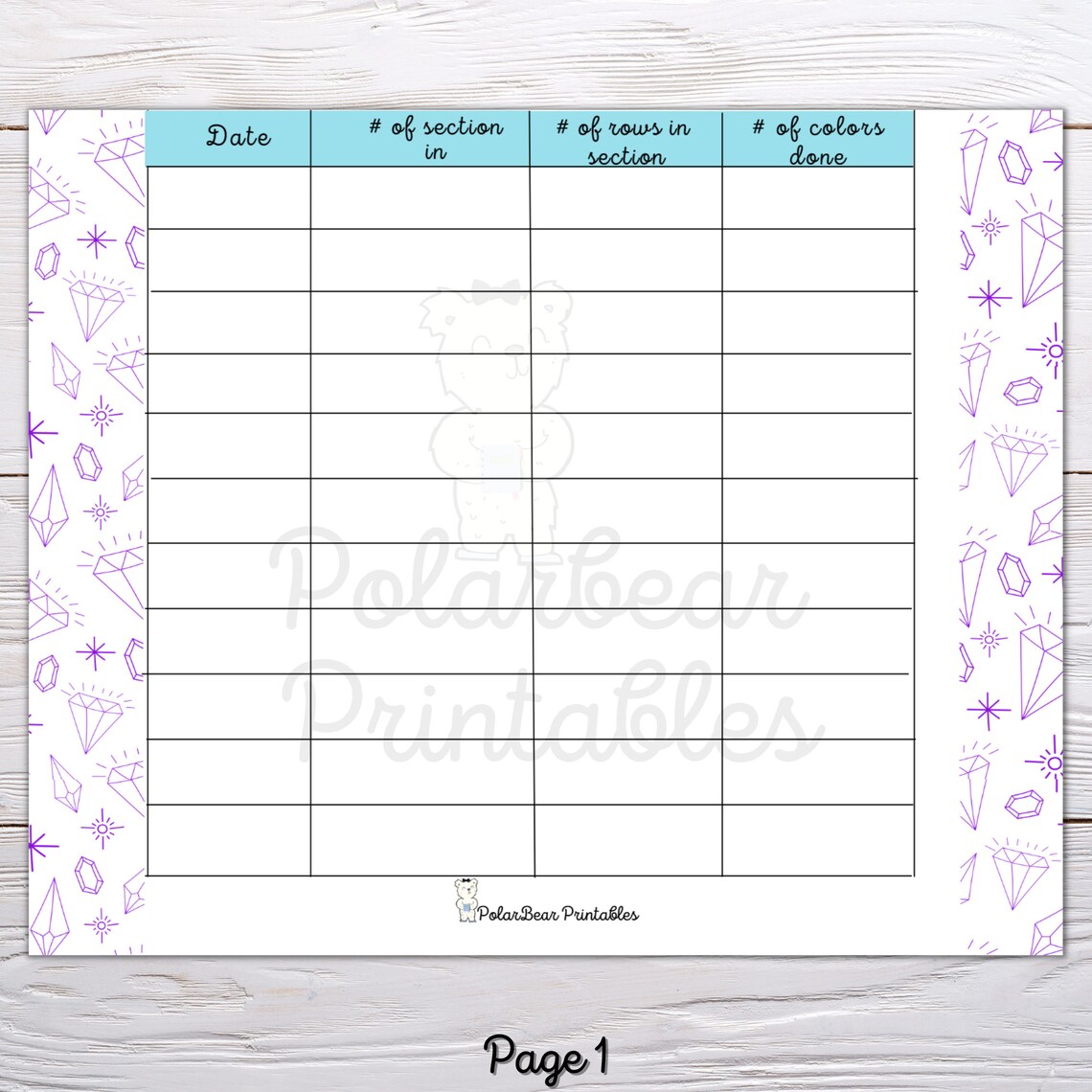 Printable Diamond Painting Log, Classic Happy Planner, Diamond Painting ...