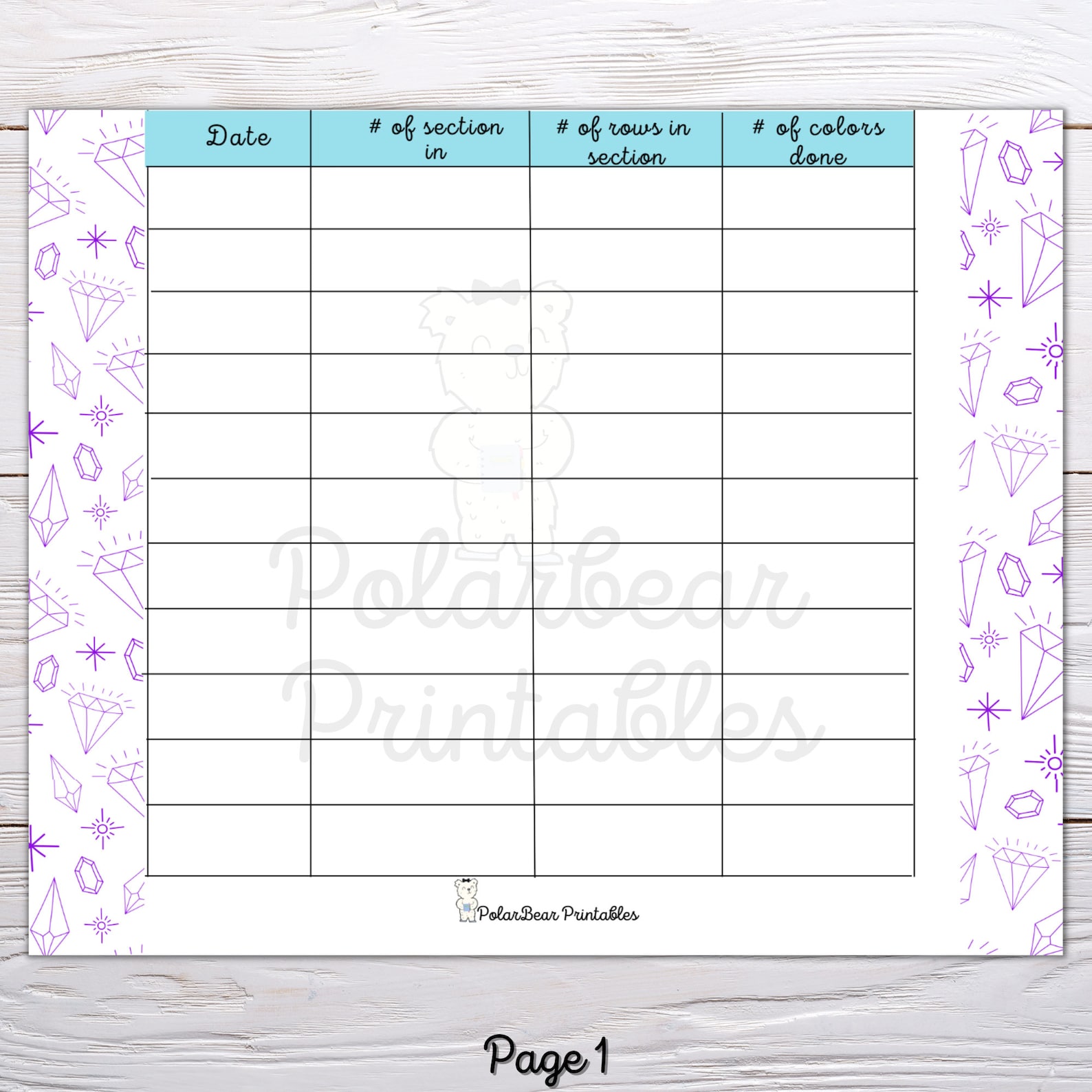 Printable Diamond Painting Log, Classic Happy Planner, Diamond Painting ...