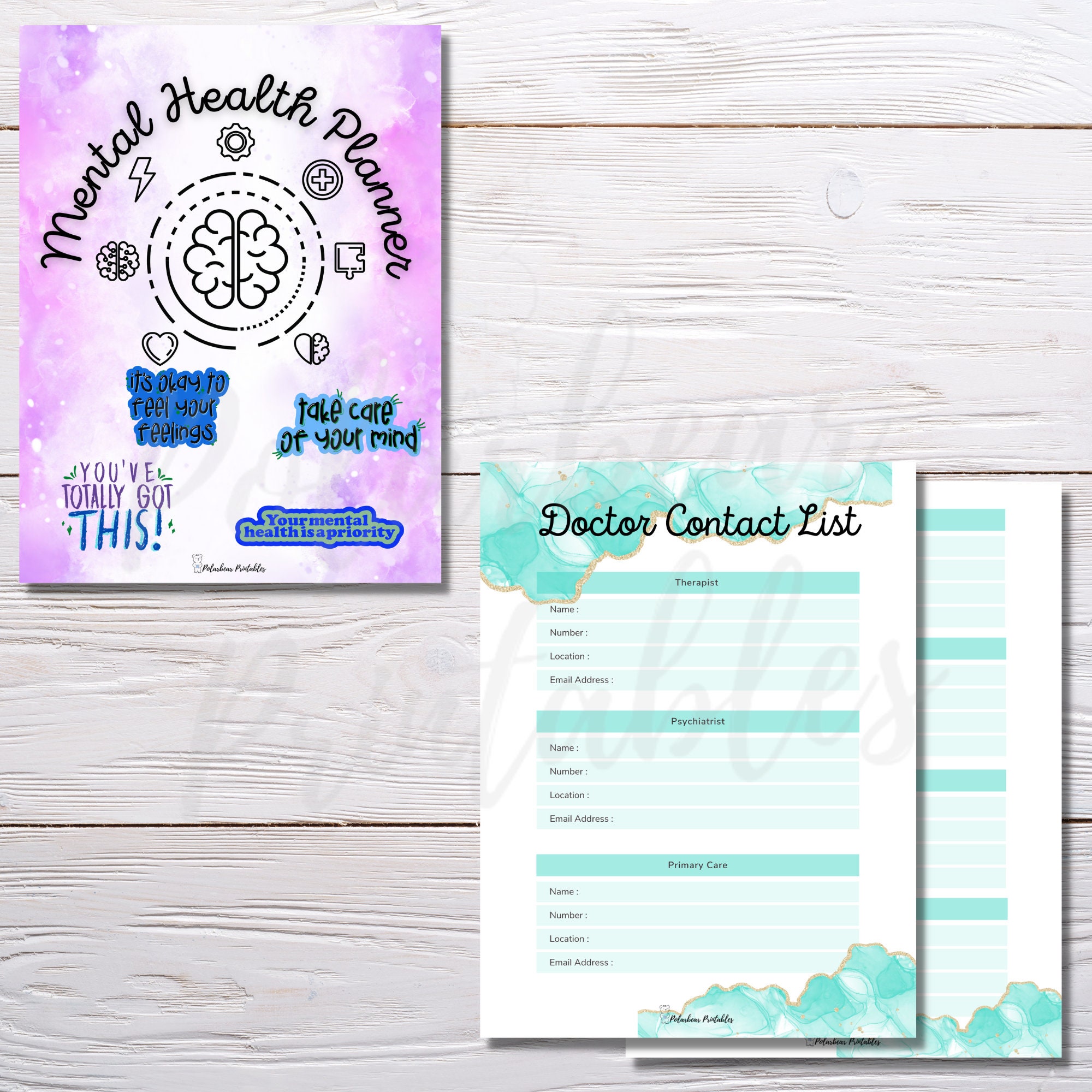 Printable Mental Health Planner Essentials Pack for Classic Happy ...