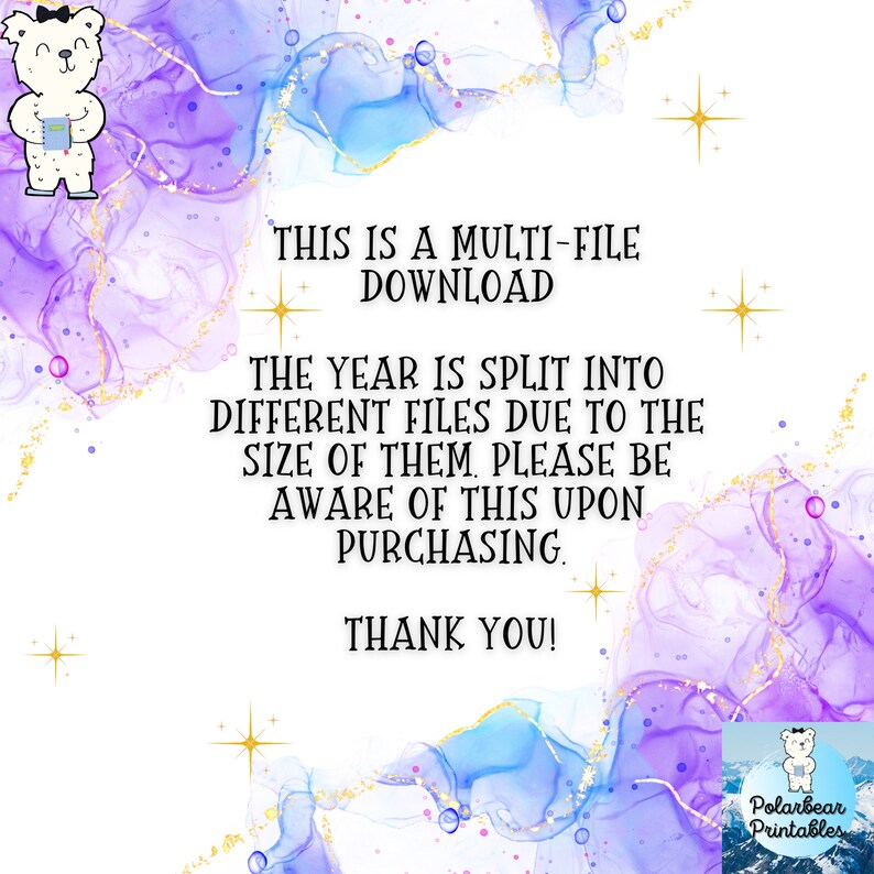 Printable 2023 Calendar Alcohol Ink Big Happy Planner - Etsy