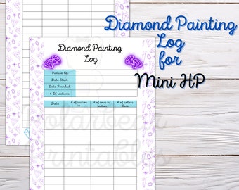 Printable Diamond Painting Log, Classic Happy Planner, Diamond Painting ...