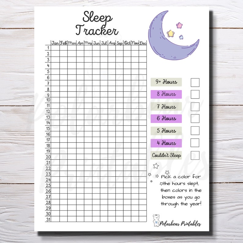 Printable Sleep Tracker for Classic Happy Planner Yearly - Etsy