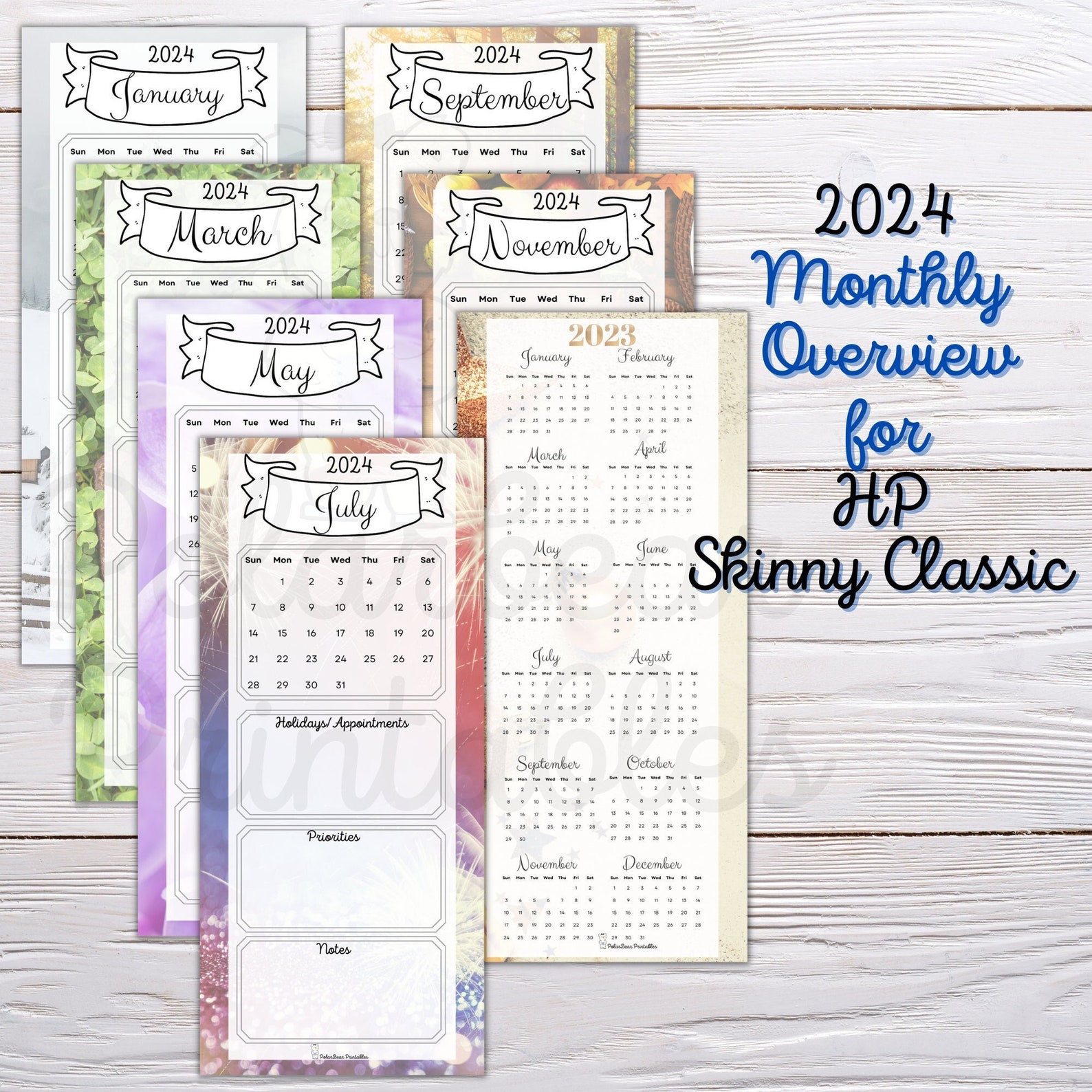 2024 Month Overview, Happy Planner Skinny Classic, Skinny Classic Month ...