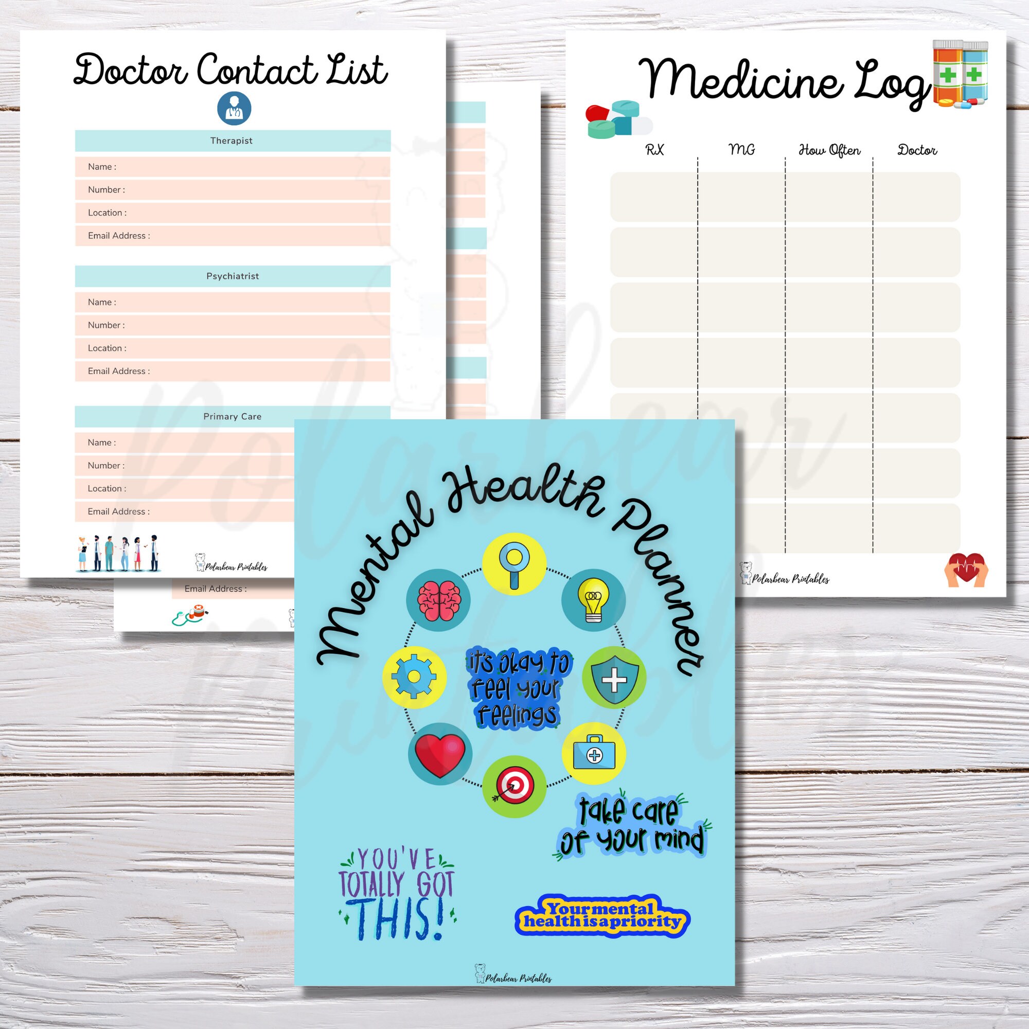 Printable Mental Health Planner Pack for Classic Happy Planner, Planner ...