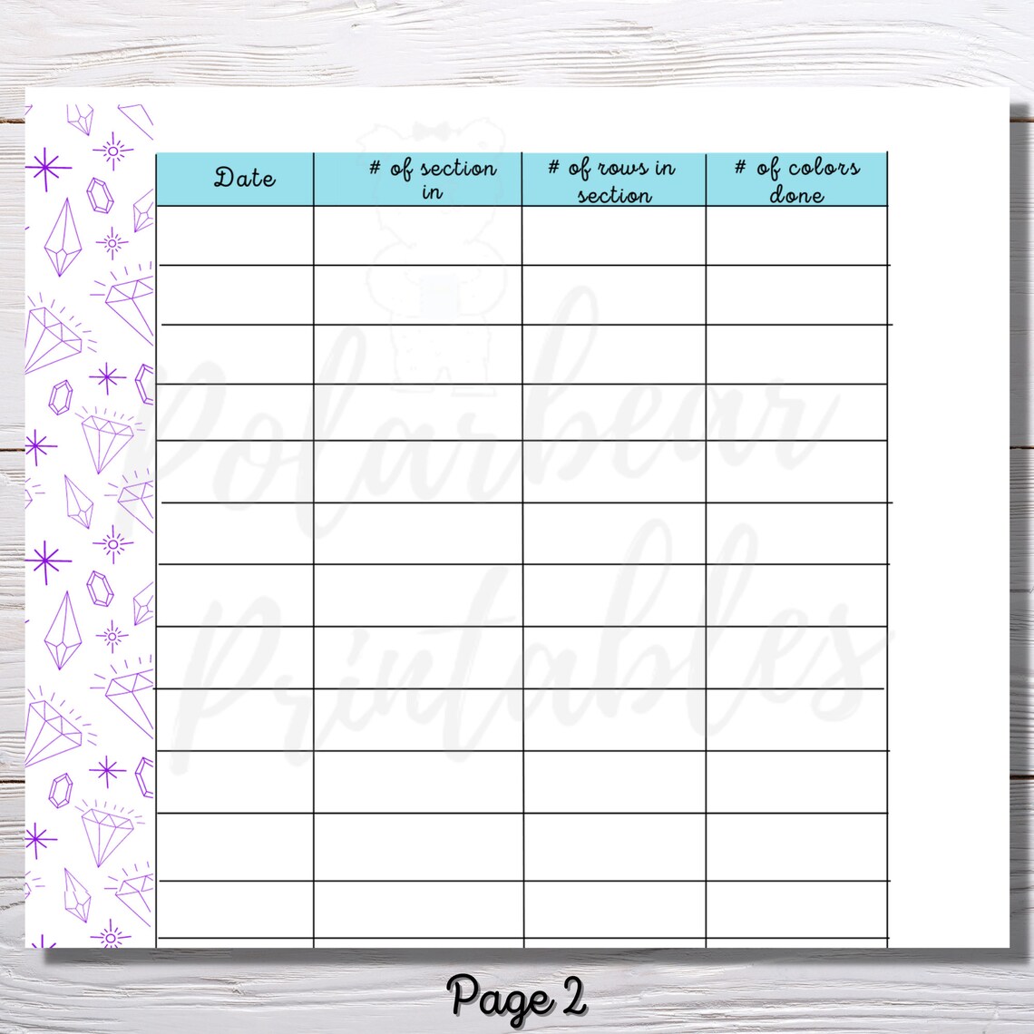 Printable Diamond Painting Log Classic Happy Planner Diamond - Etsy