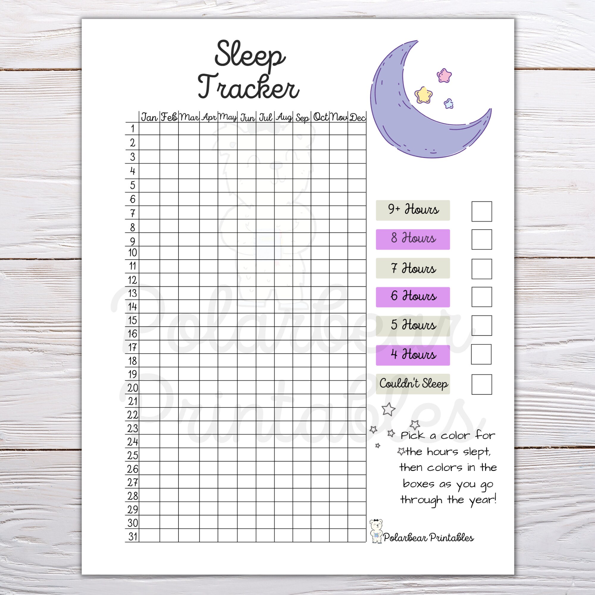 Printable, Sleep Tracker, Happy Planner Insert, Classic Hp, Big Hp ...