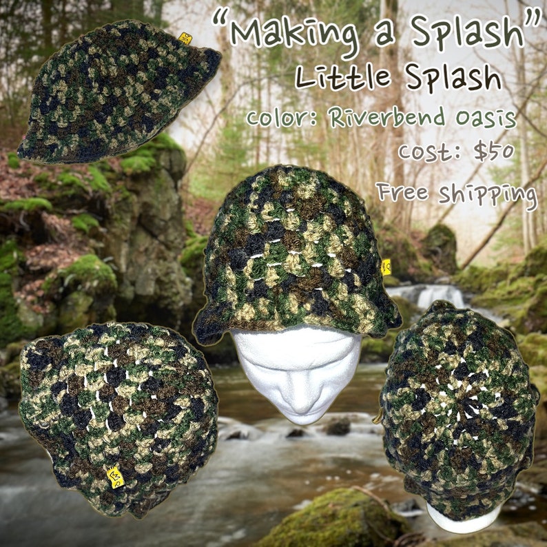 Little Splash “making a Splash” Short Brim Bucket Hat Ombré/multicolor ...