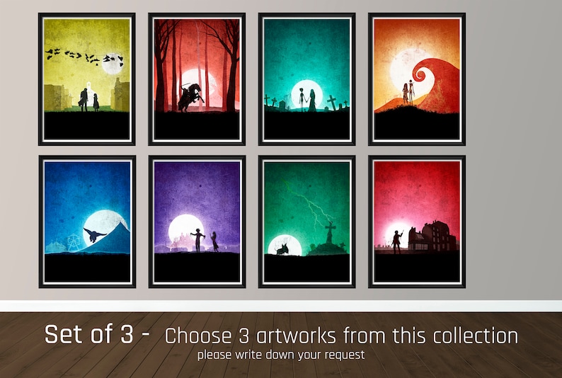Set of 3 Posters Tim Burton Collection - Etsy