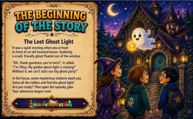 Haunted House Scavenger Hunt Printable | Kids Treasure Hunt Party Game ...
