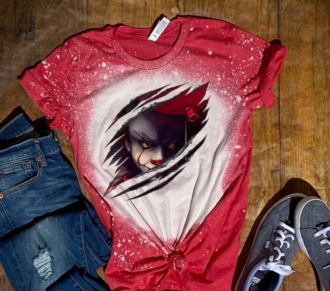 Pennywise It Slash Balloon Bleached Tee - Etsy