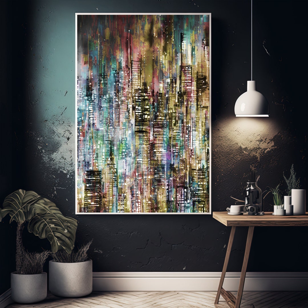 Printable Instant Downloadable Wall Decor Raining Color on Modern ...