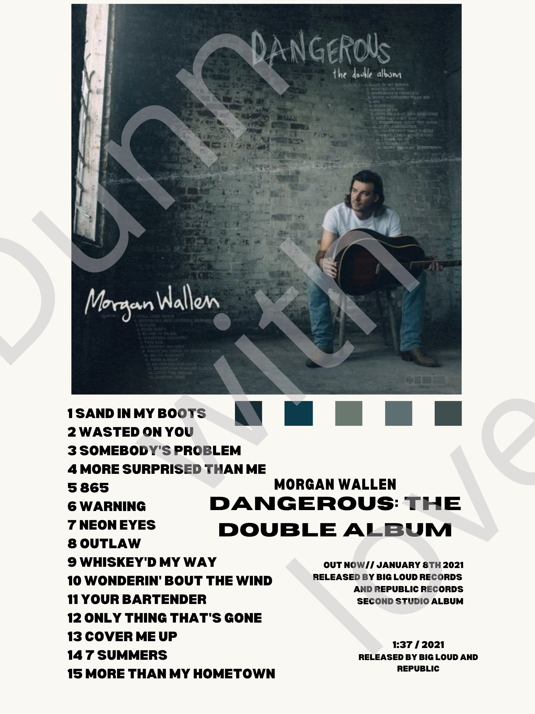 DANGEROUS- Morgan Wallen Album Poster - Etsy