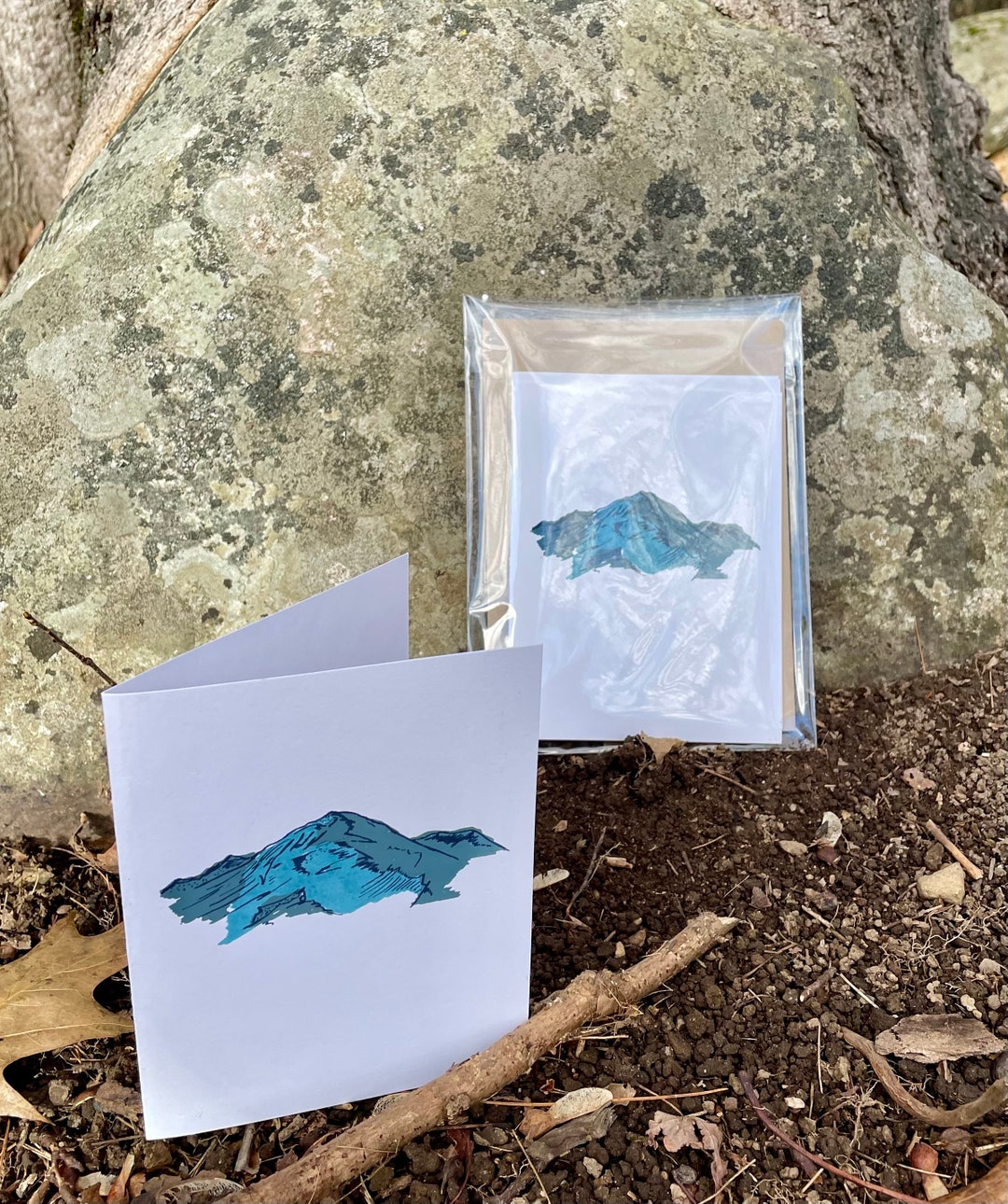 Blue Mountain Cards - Set of 3, Greeting Cards, Note Cards - Etsy