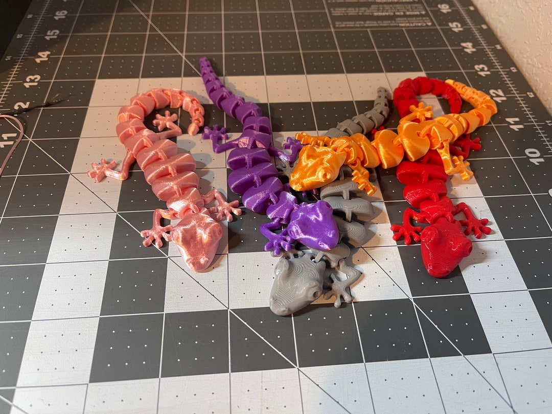 3D Printed Slinky Lizard! Desk Accessory Articulated Lizard - Every ...