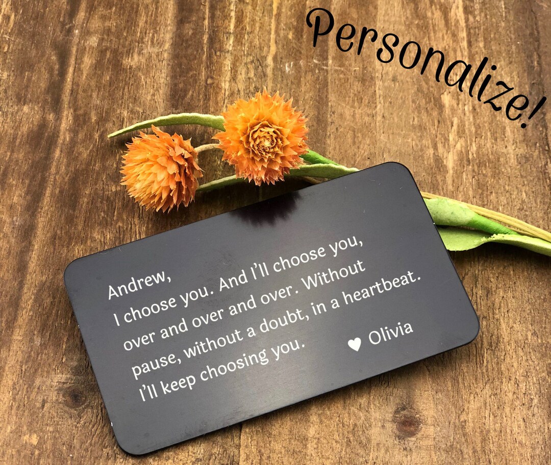 Personalized Wallet Card, Custom Wallet Card, Wallet Card Insert ...