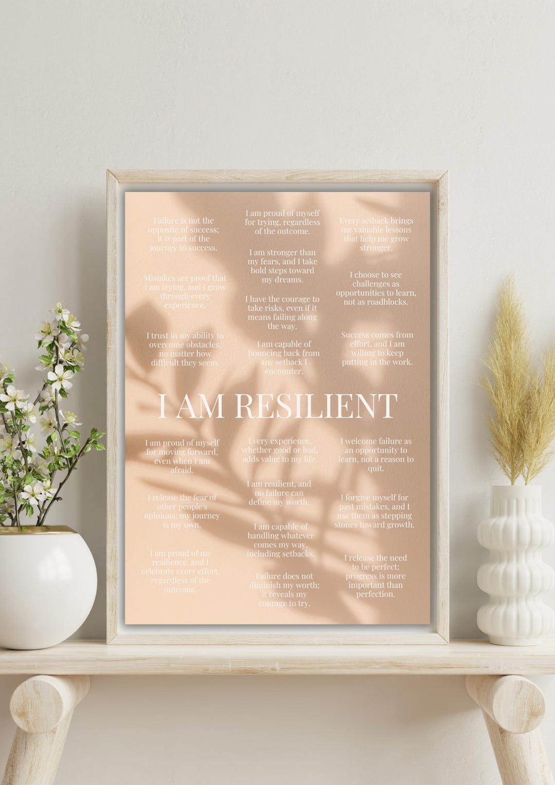 Empowering Printable Affirmations Poster to Overcome Fear of Failure ...