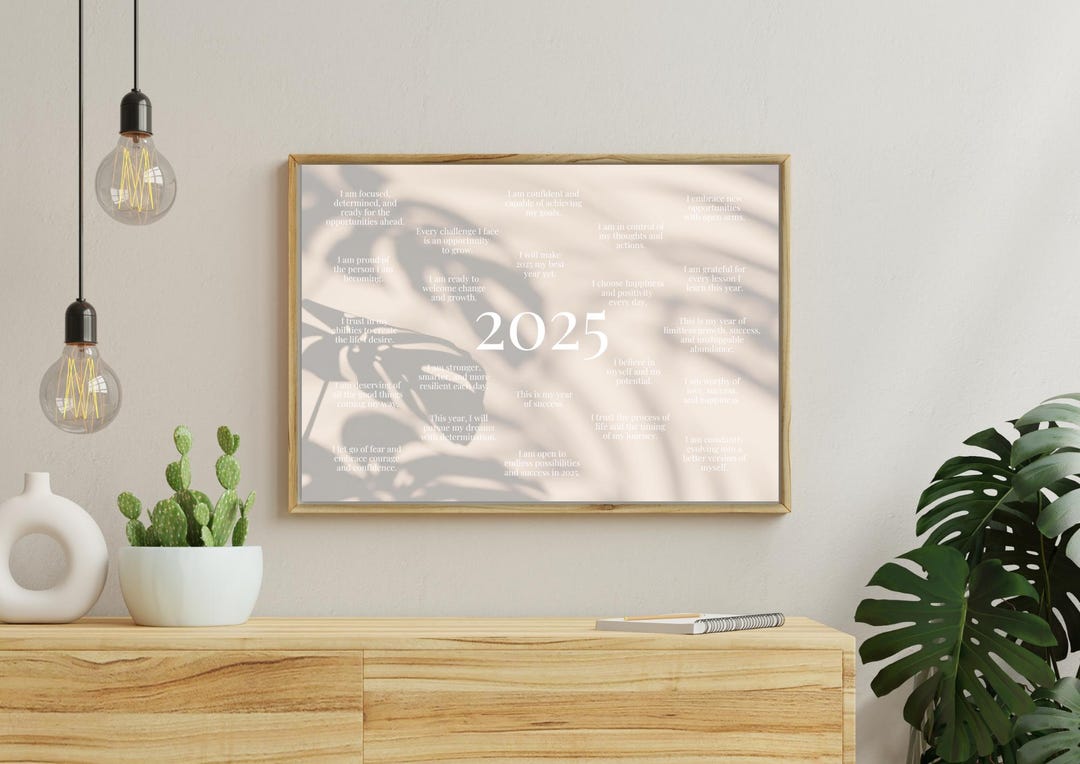 2025 Affirmation Poster Printable - Motivational Quotes for Home Office ...