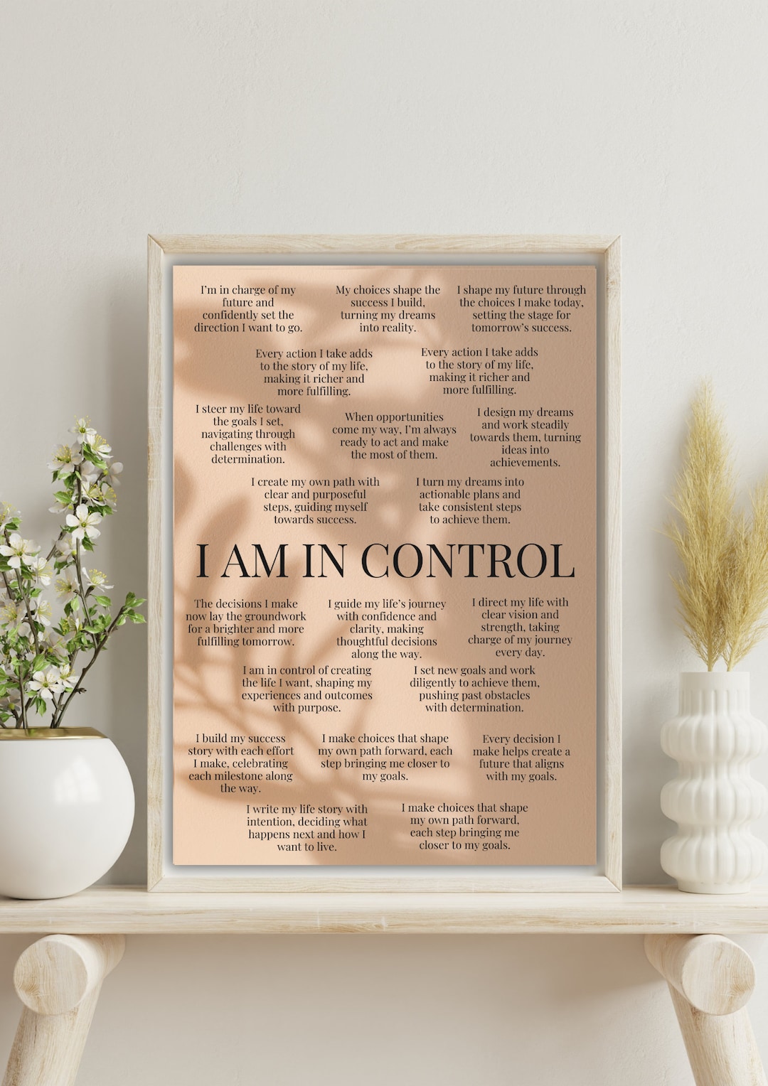 Printable Affirmation Poster – Empowering 'in Control' Quotes for Daily ...