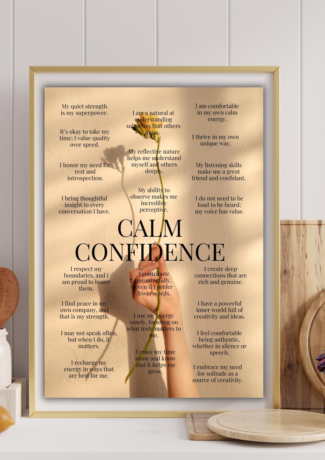 Calm Confidence Affirmation Poster Empowering Printable for Introverts ...