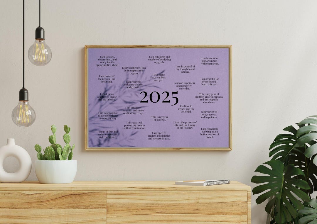 2025 Affirmation Poster Printable - Motivational Wall Art for Positive ...