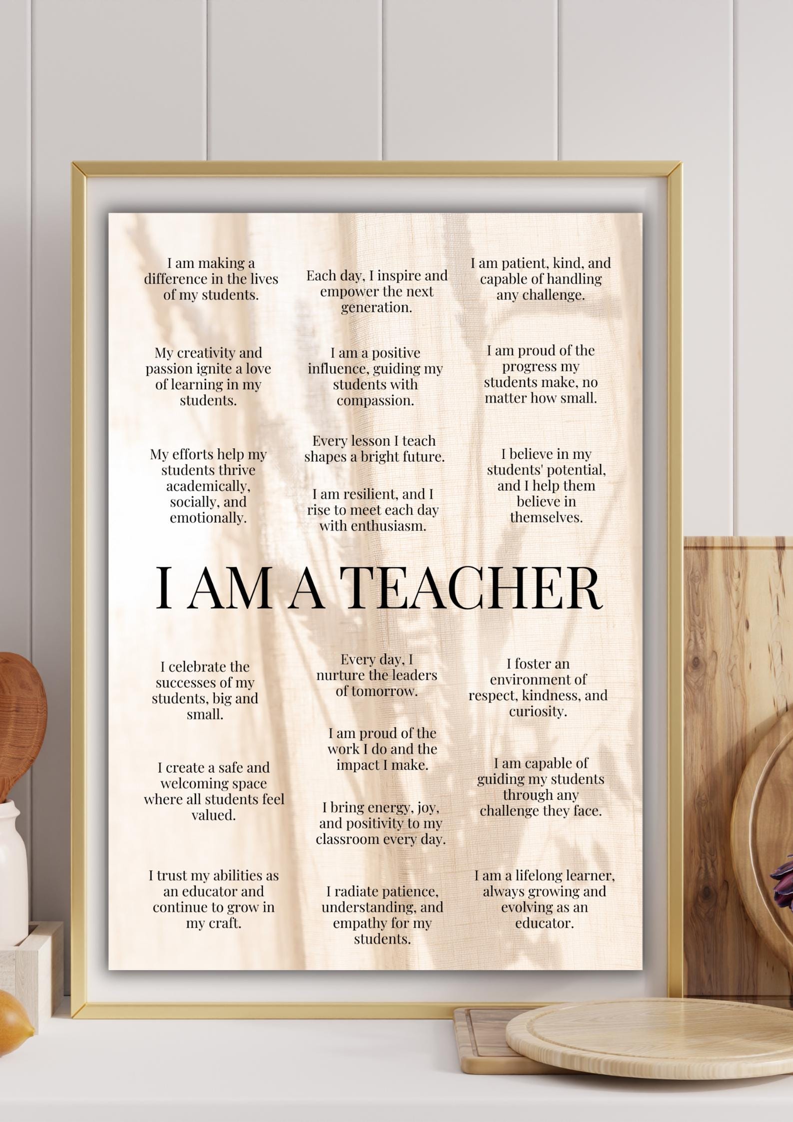 Teacher Affirmation Printable - Motivational Classroom Decor - Positive ...