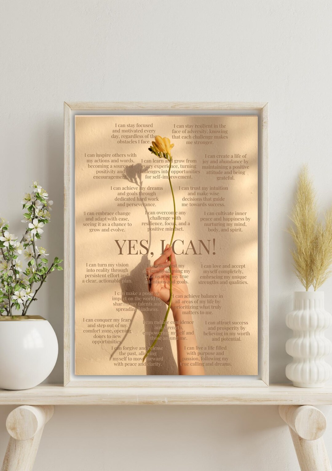 Yes, I Can - Printable Affirmations Poster: Boost Confidence and ...