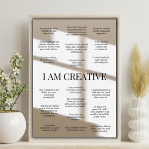 Creativity Affirmations Printable | Motivational Wall Art for Artists ...