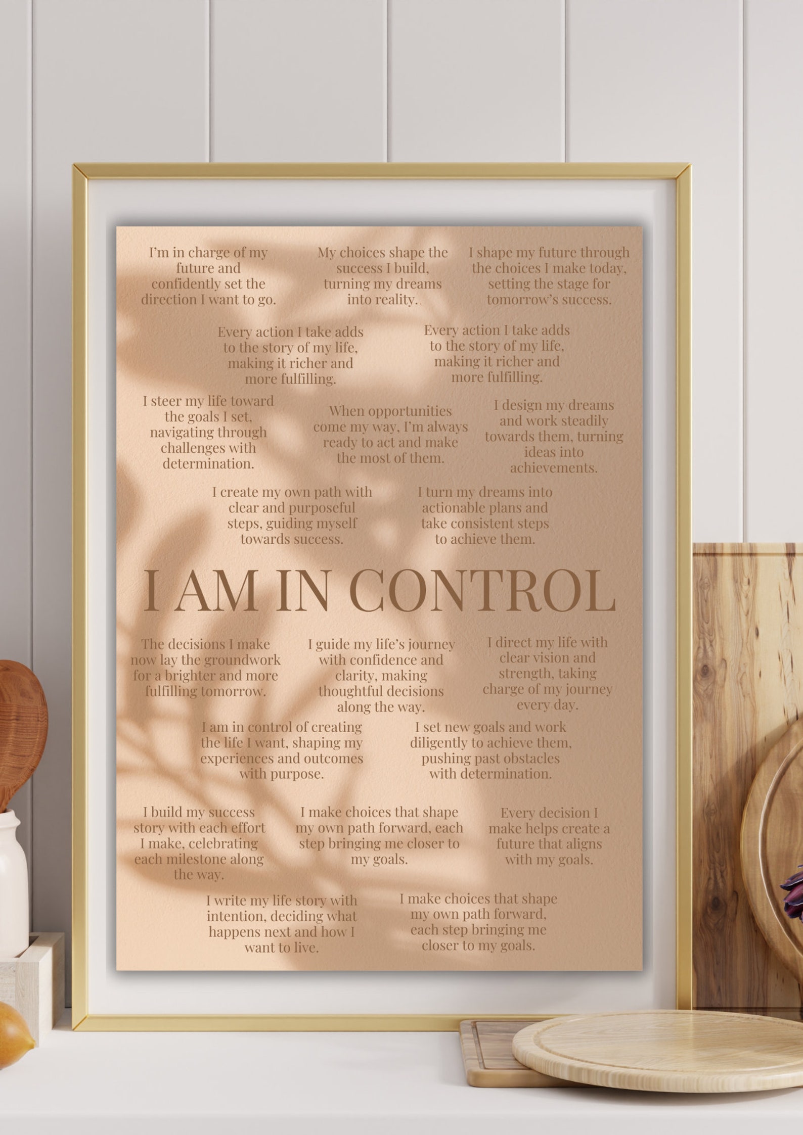 Empowering Printable Affirmation Poster – Daily 'in Control' Quotes for ...
