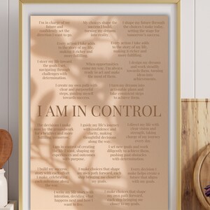 Empowering Printable Affirmation Poster – Daily 'in Control' Quotes for ...