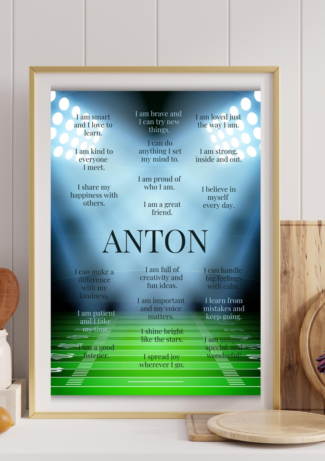 Football-themed Affirmation Poster for Boys (ages 3-5) – Printable Wall ...