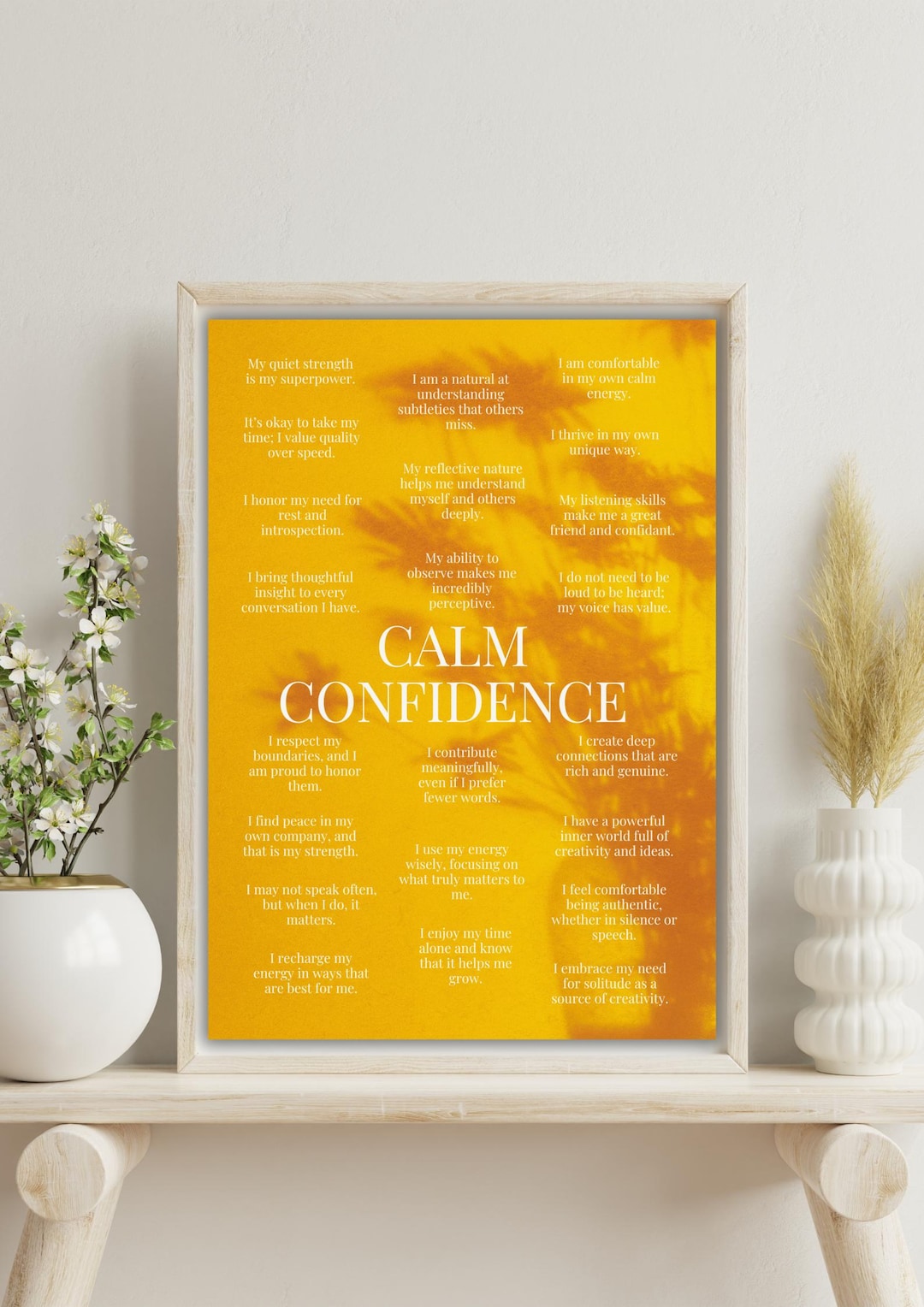 Calm Confidence Affirmation Poster | Printable Art for Introverts ...