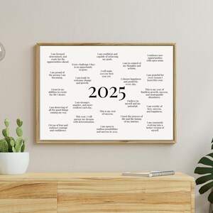 2025 Manifestation Affirmation Printable Poster | Motivational Success ...