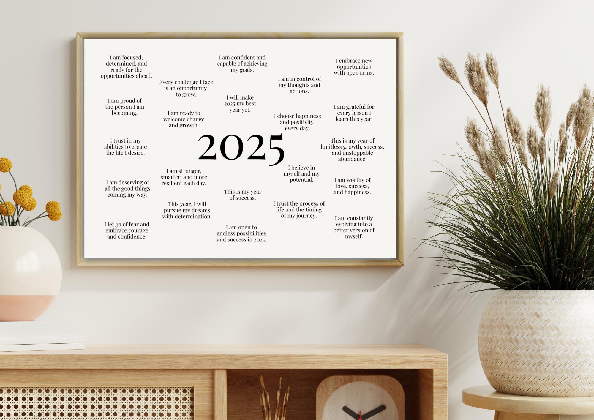 2025 Manifestation Affirmation Printable Poster | Motivational Success ...
